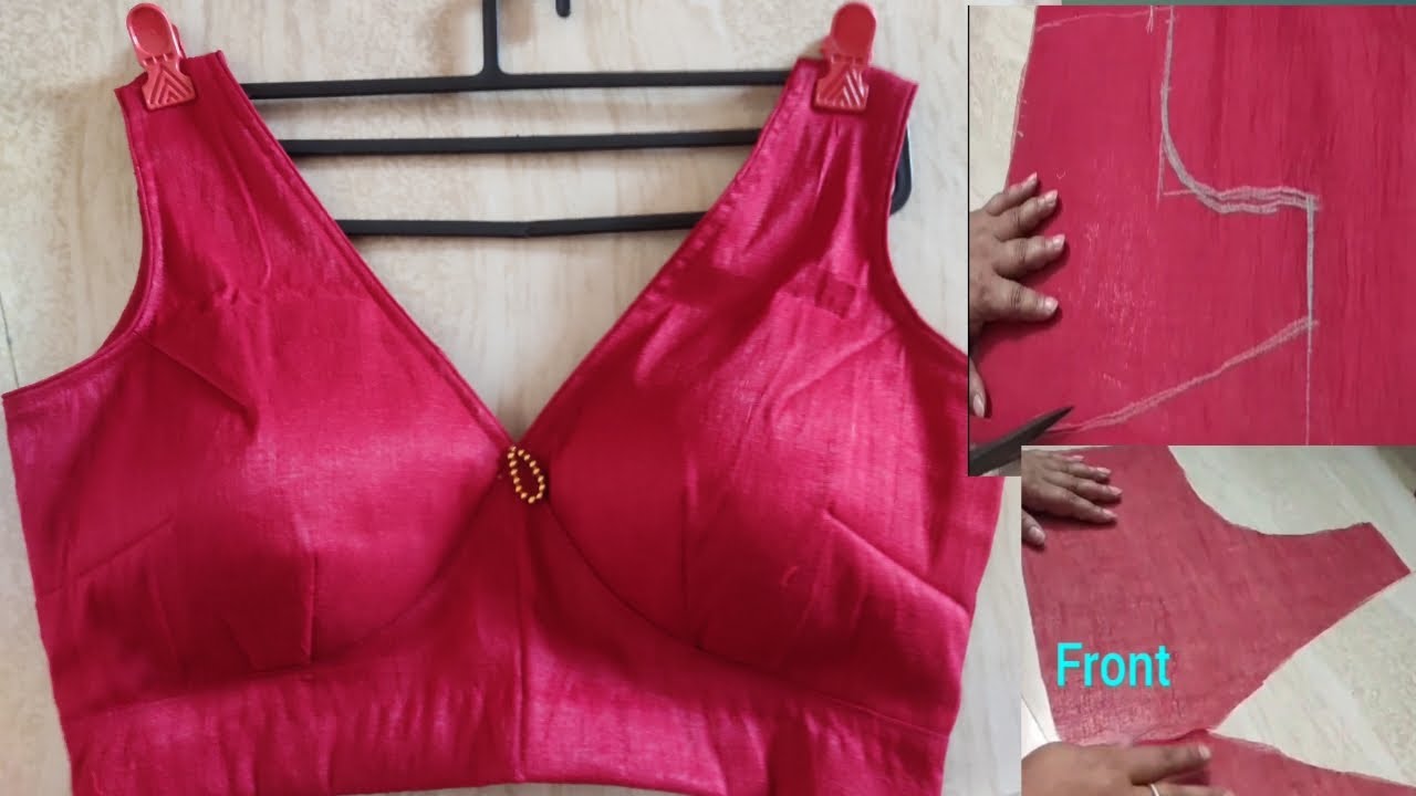 Sleeveless blouse cutting step by step |padded blouse cutting - YouTube
