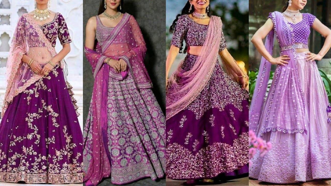 Purple Color Lehenga Design Images/ Beautiful Purple Lehenga Design ...