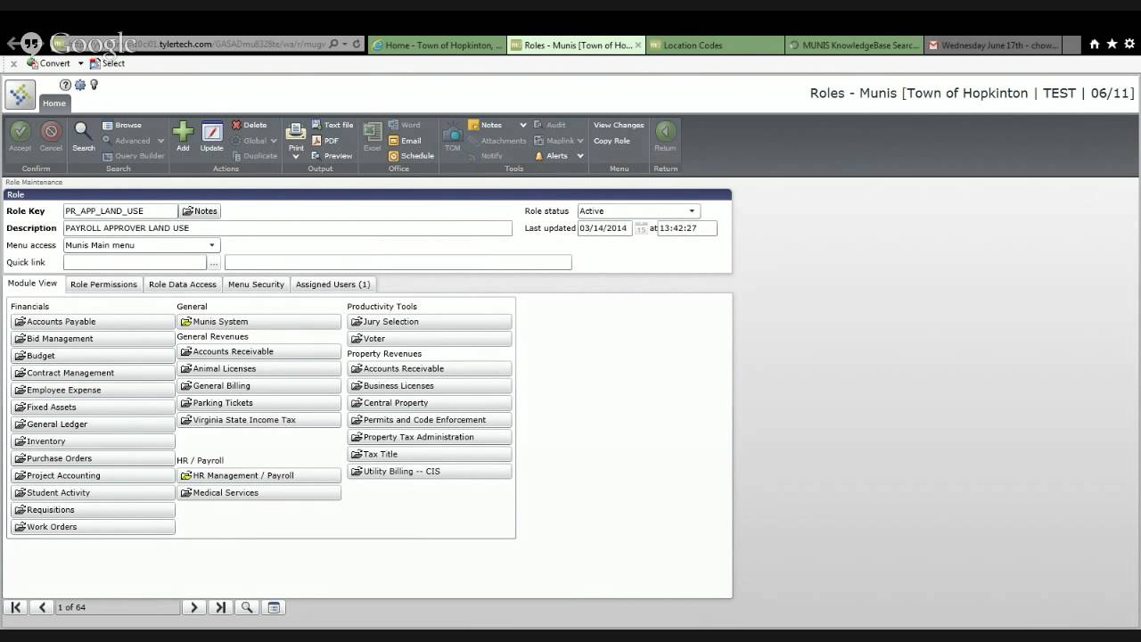 2015-06-15 Munis training on roles #2 - YouTube