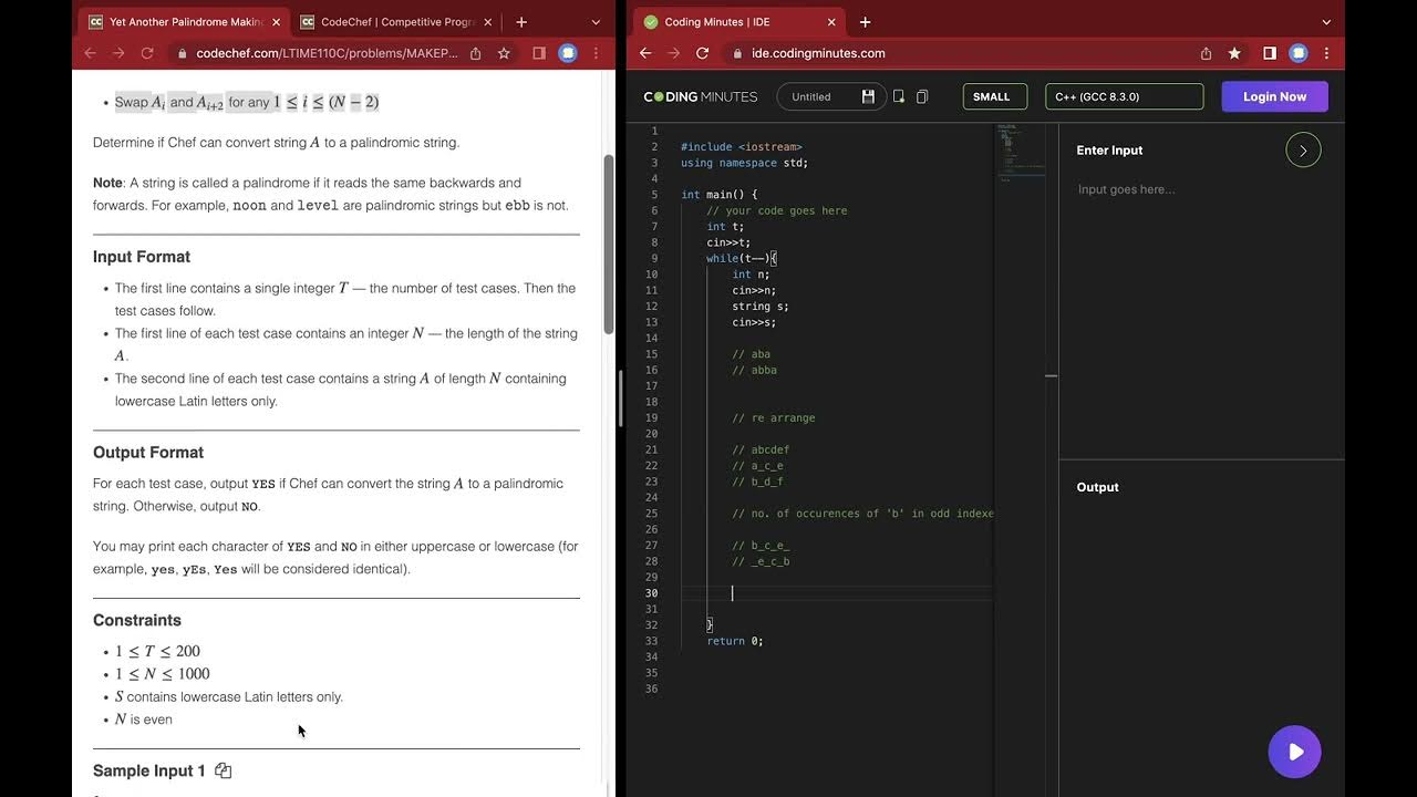 Yet Another Palindrome Making Problem Solution Explanation - YouTube