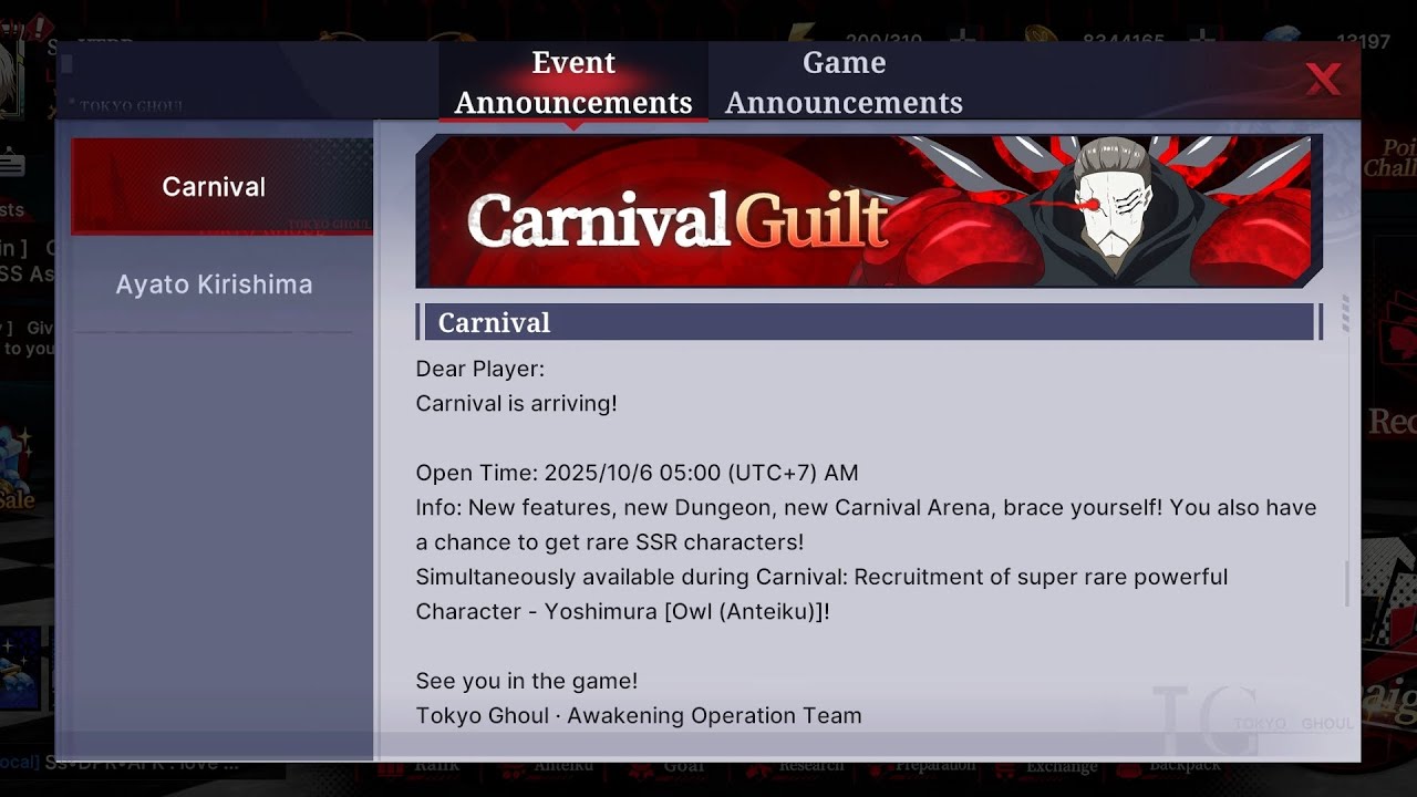 Next Carnival is Yoshimura [Owl (Anteiku)] | Tokyo Ghoul: Awakening ...