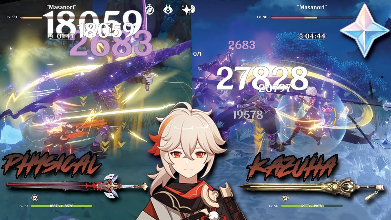 Kazuha Physical DPS Showcase |Blacksword R5 VS Prototype Sword R5 ...