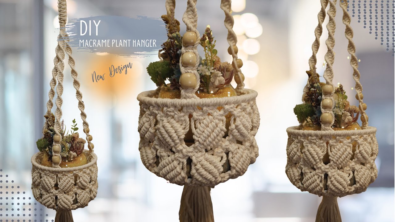 Step by Step DIY Tutorial: Creating a Stunning Seashell Patterned Macrame Plant Hanger with Rope ...