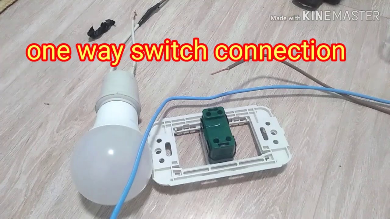 one way switch connection การต่อสวิตซ์ทางเดียว ปิด-เปิดหลอดไฟ - YouTube
