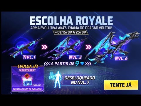 ESCOLHA ROYALE | AK 47 EVOLUTIVA | UPANDO CONTA CS RANQUEADA 😎 LIVE FF # 1k - YouTube