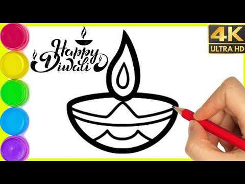 How to draw diya drawing for beginners || Step by step diya drawing ||# ...