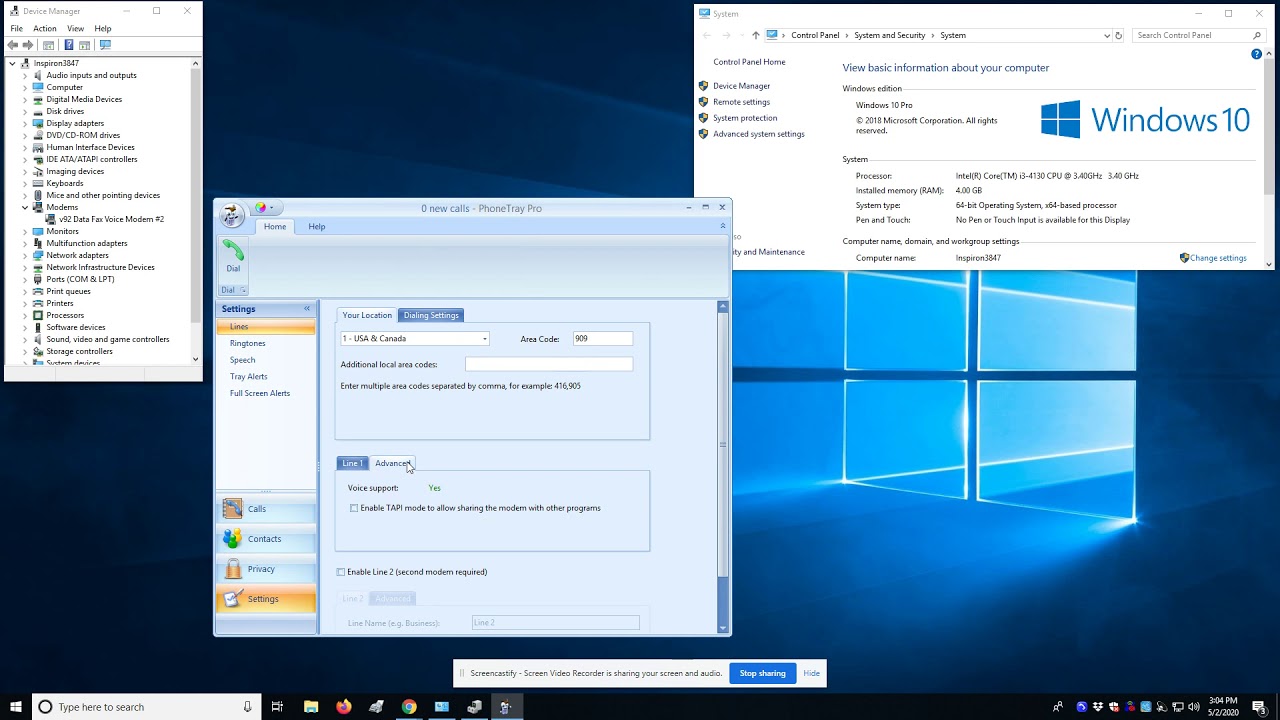 HiRO H50352 PhoneTray Pro Enable TAPI mode to allow sharing the modem ...