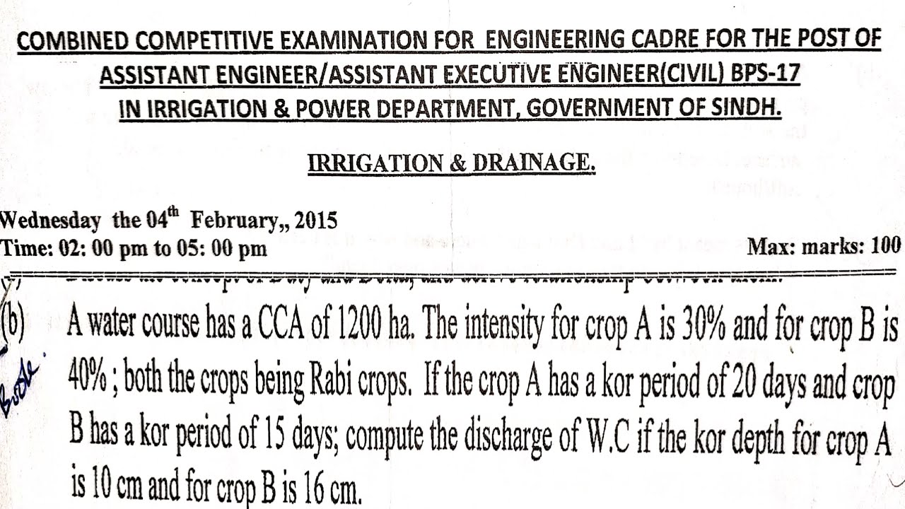 Compute Discharge and Duty|Base Period|Delta|Numerical|Irrigation and ...