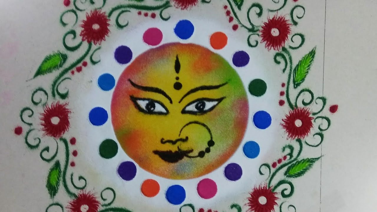 Navratri Special RANGOLI by Creative Hands - YouTube