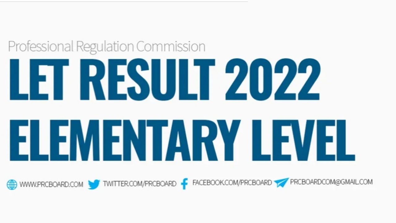 PRC - LET RESULTS OCTOBER 2022 (ELEMENTARY LEVEL) - YouTube