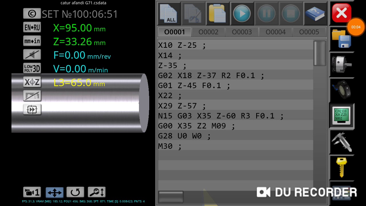tutorial CNC Simulator G71 (roughing) - YouTube