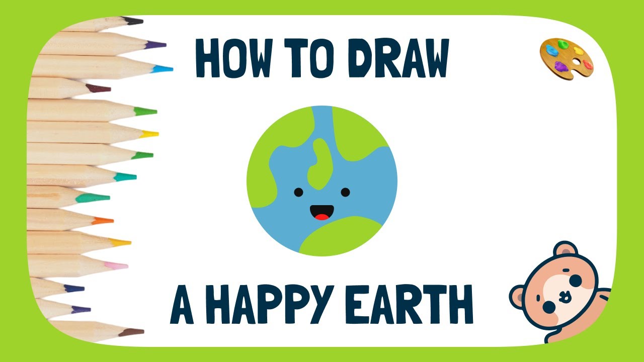 How to draw a happy earth - follow along - YouTube
