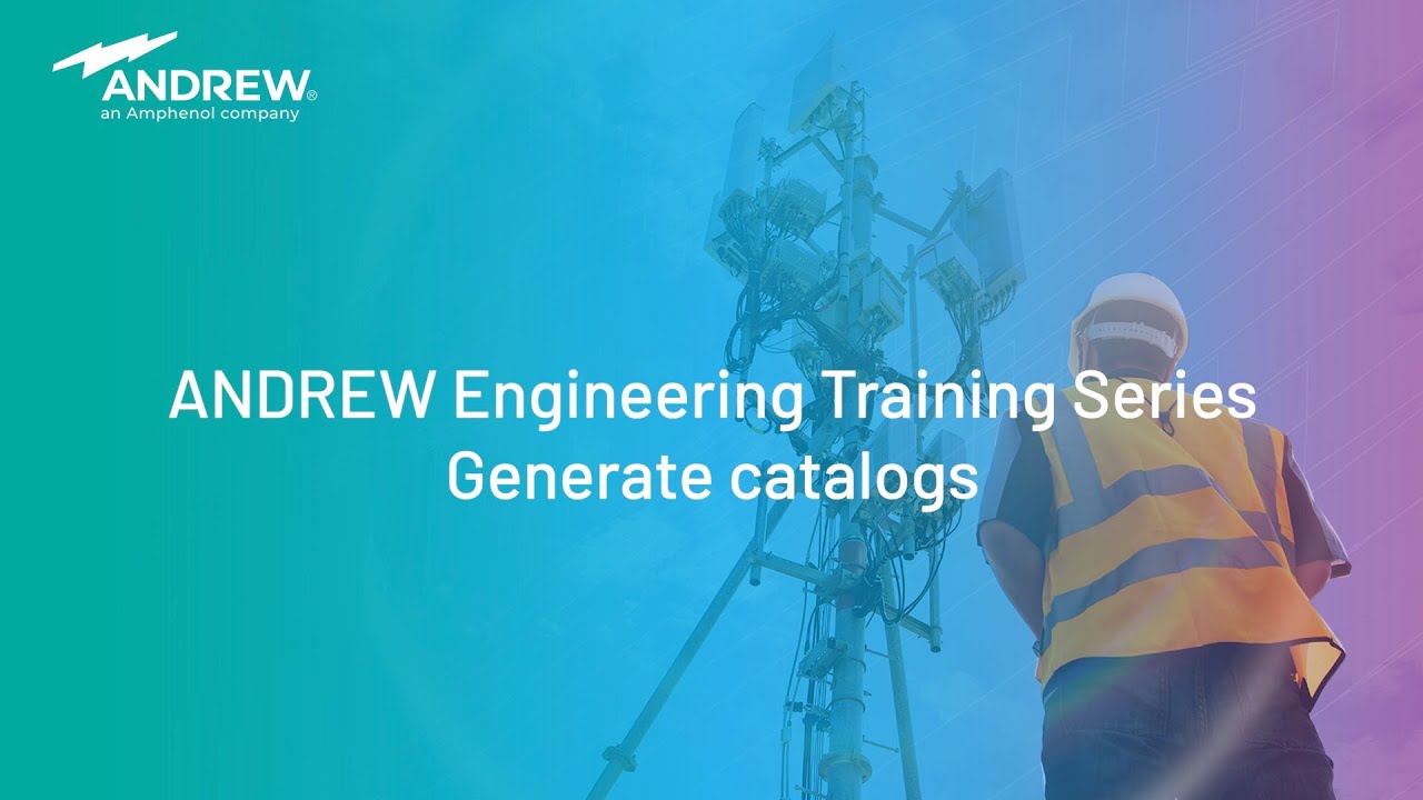 Generate catalogs - ANDREW® Engineering Portal - YouTube