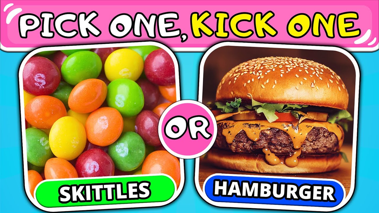 Pick One, Kick One - SWEET vs SAVORY 🍫🍔 - YouTube