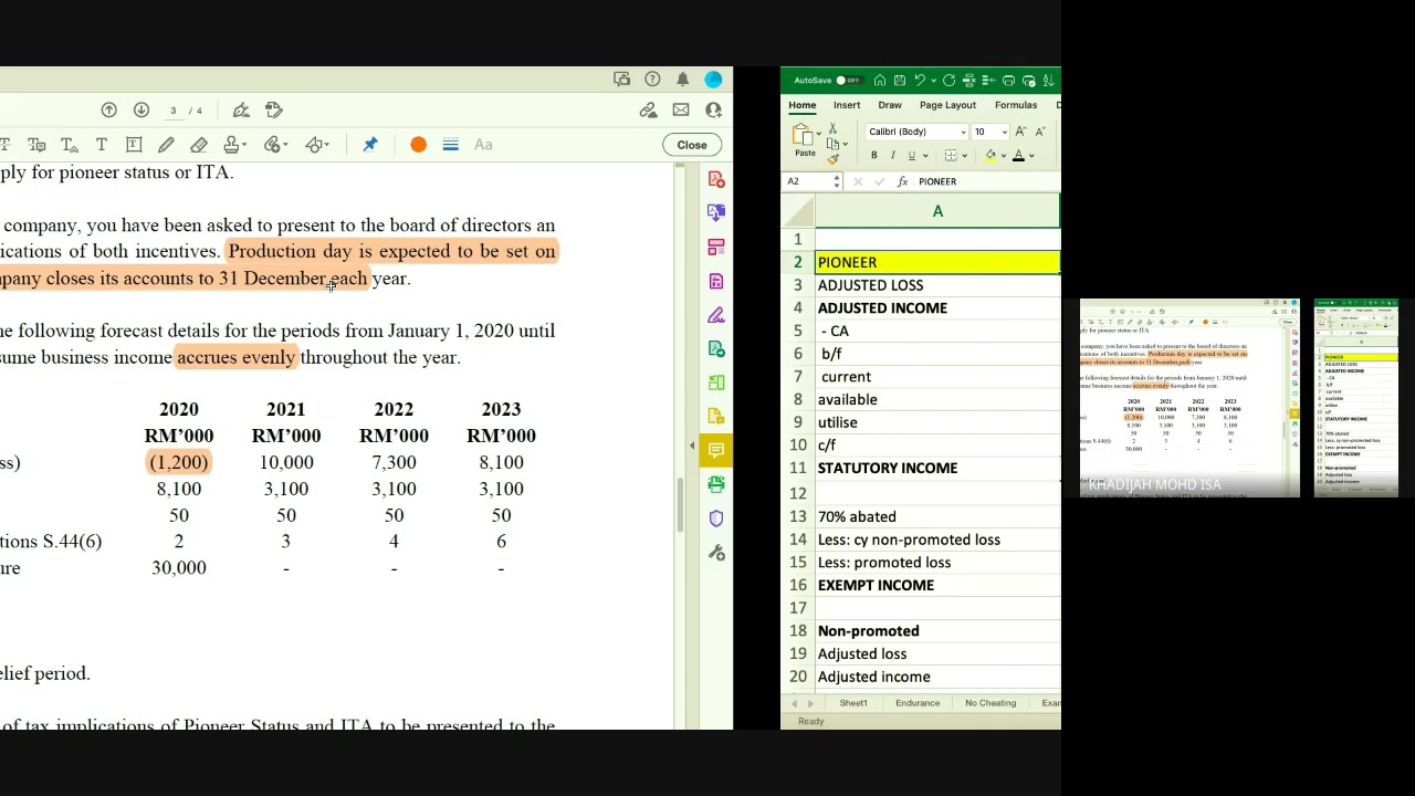 Tax Incentives - Tutorial on Harapan Sdn Bhd (Pioneer and ITA) - YouTube
