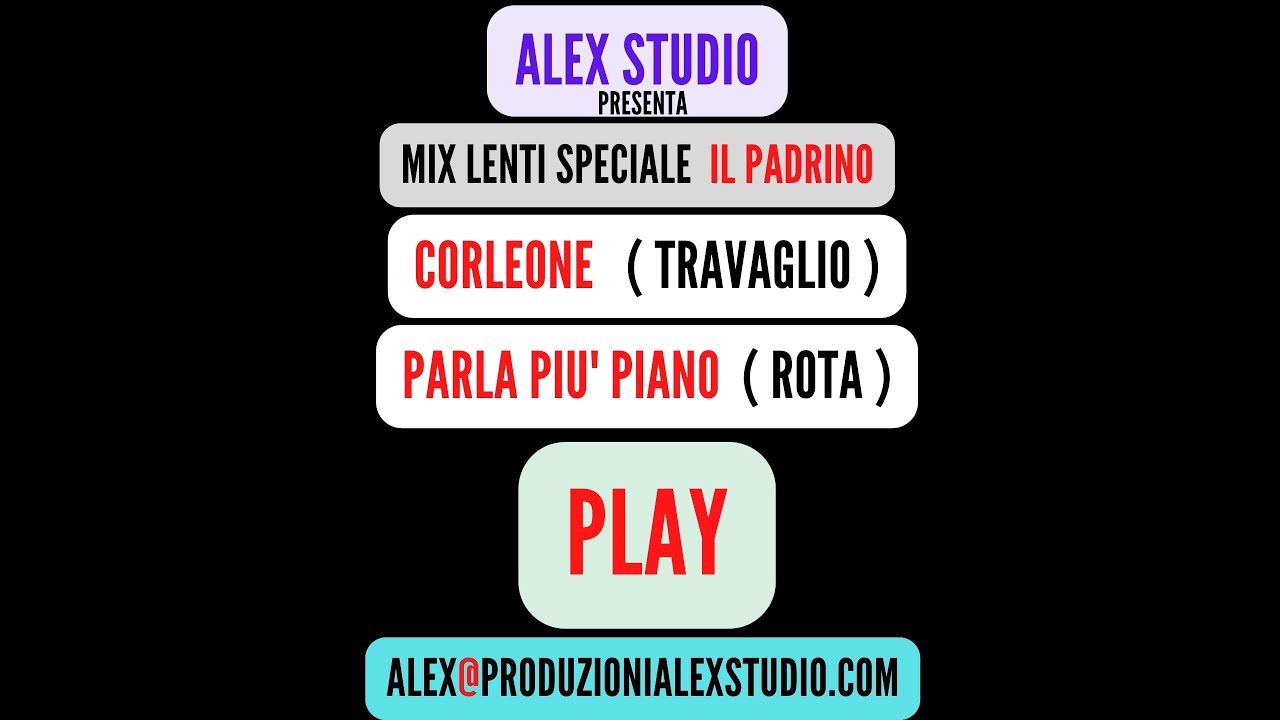 MIX LENTI Spec. IL PADRINO – PARLA PIU’ PIANO ( PLAY ) Karaoke Alex Studio - YouTube