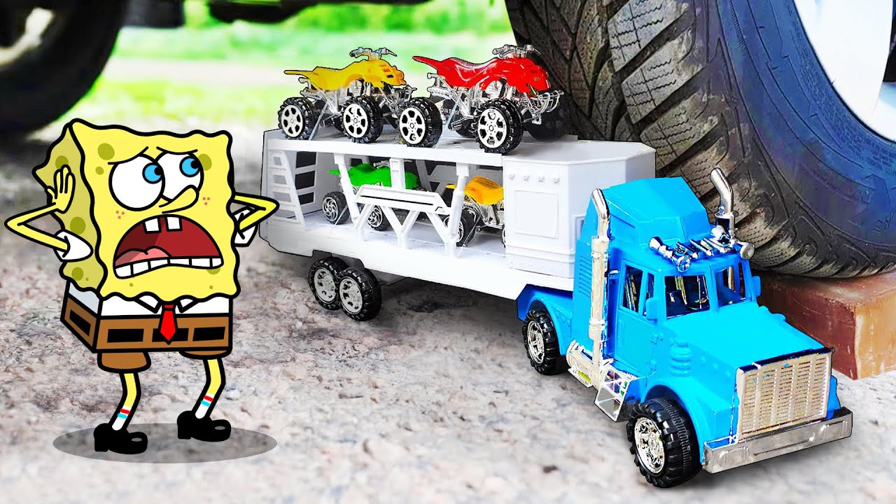 Please No Crushing Spongebob vs Trailer with Many Cars 🚓 Crushing ...