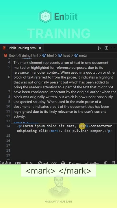 2 HTML tag for highlights text & click to expand #ytshorts #coding # ...