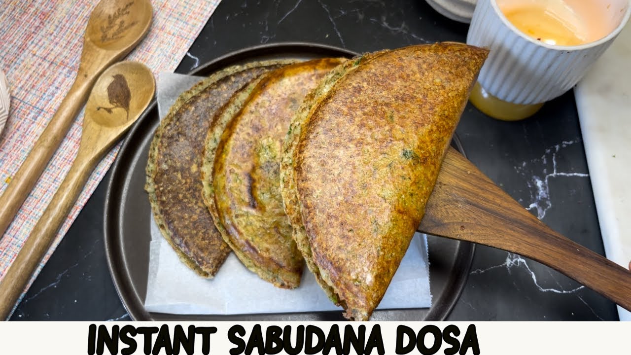 Crispy Quick SABUDANA DOSA | Vrat - Fasting Dosa With Chutney |Sago ...