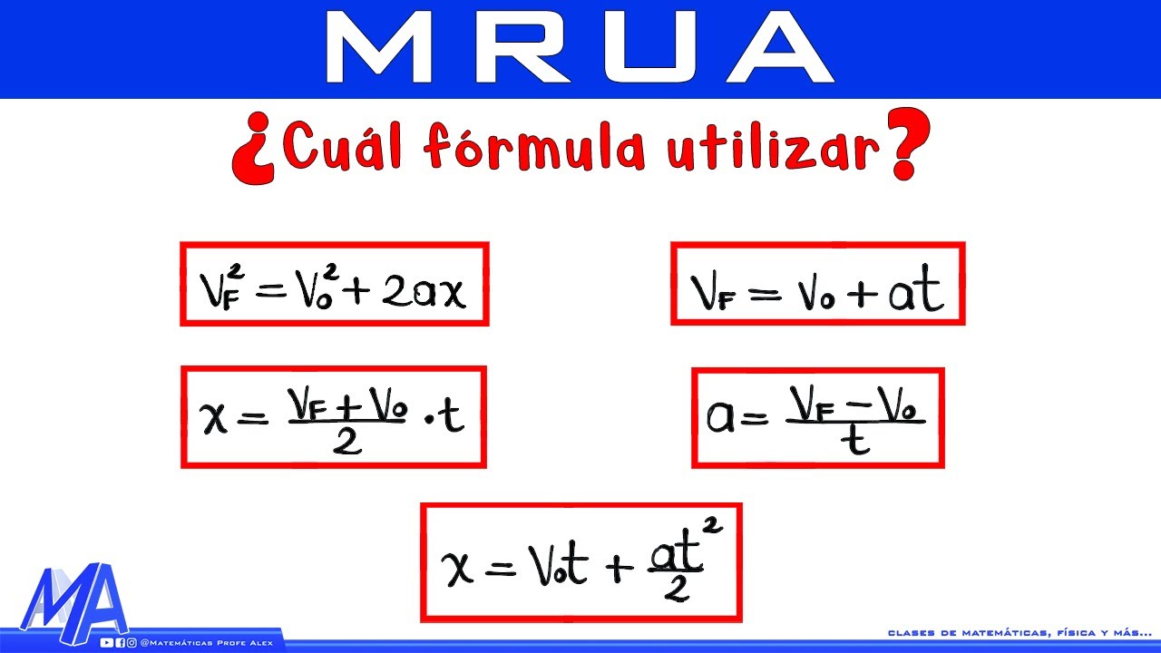 ¿Cuál fórmula utilizar? MRUA - MRUV - YouTube
