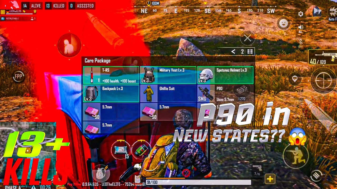 P90 IN PUBG NEW STATES 😱🔥🔥|| PUBG NEW STATES INSANE GAMEPLAY!! [13 ...