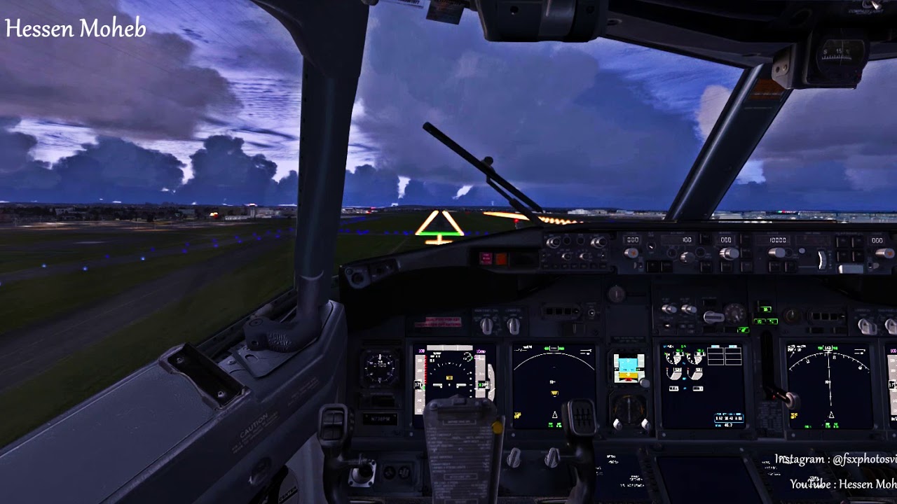 Boeing 737 Rainy Landing Cockpit View At Toulouse - YouTube