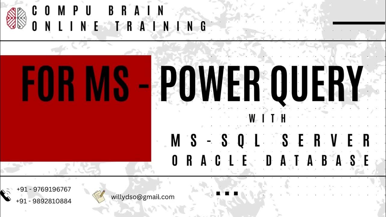 MS-POWER QUERY with MS-SQL SERVER and ORACLE Database - YouTube