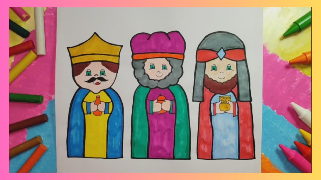 Como Dibujar facil A los Tres Reyes Magos l Dibujos faciles. - YouTube