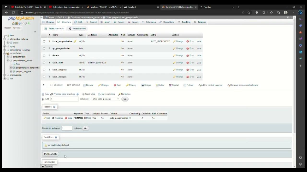 Tutorial Membuat Database Perpustakaan Dengan Menggunakan Php Myadmin Youtube