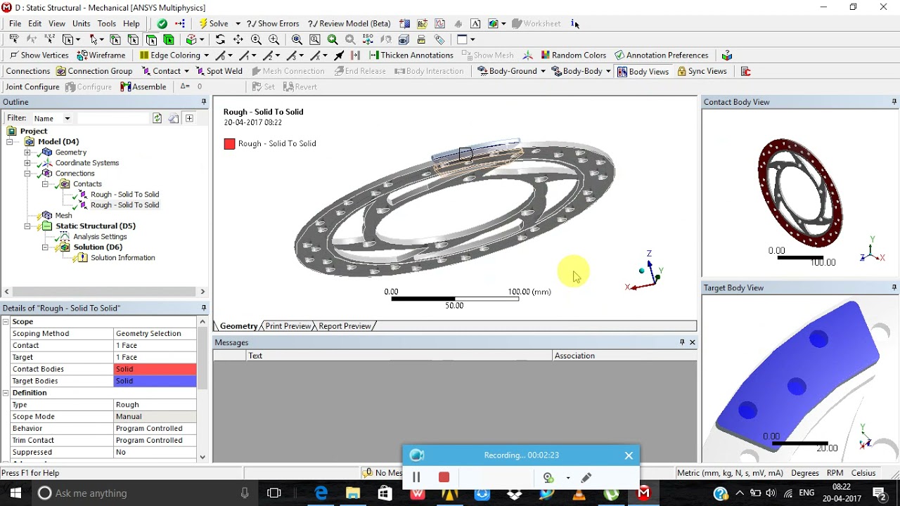 ANSYS Bike Disc Brake structural analysis - YouTube