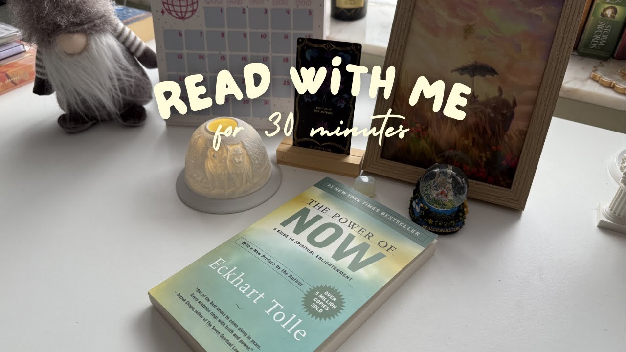 Read & study with me 🧸| for 30 minutes + relaxing cozy background music ...