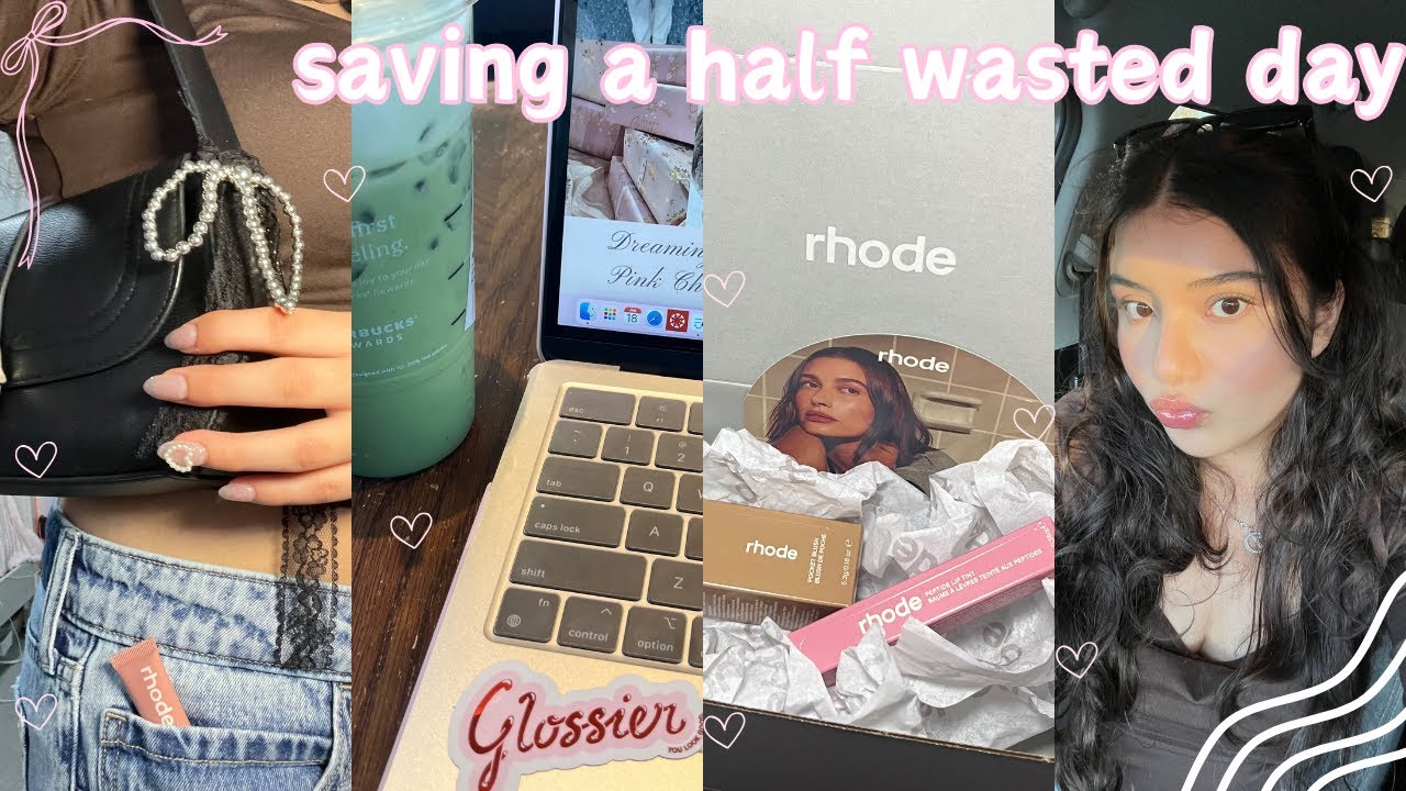 saving a half wasted day⋆˚ 𝜗𝜚˚⋆ cafe studying, cleaning, rhode unboxing ...