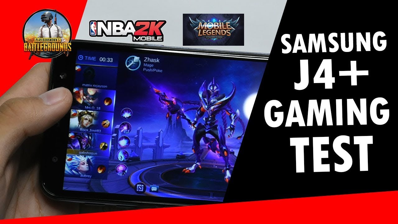 SAMSUNG J4 PLUS GAMING TEST - PUBG, NBA2K19 and MOBILE LEGENDS - YouTube