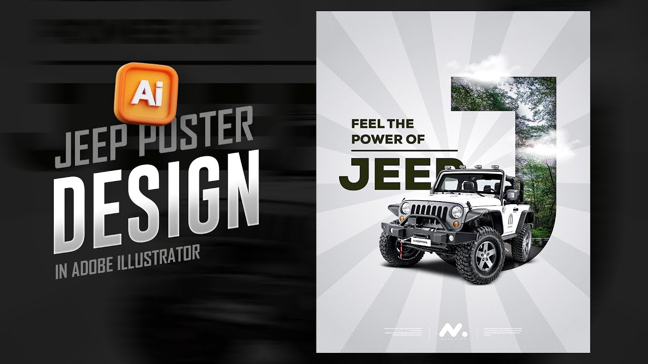 Create an Amazing Jeep Poster Design in Illustrator | Illustrator ...