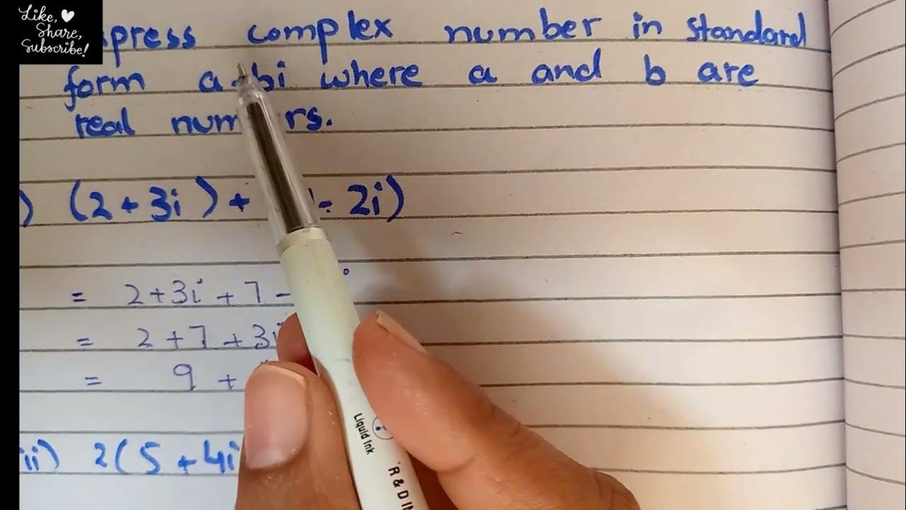 Express complex number in standard form a+bi | Class 9 - YouTube