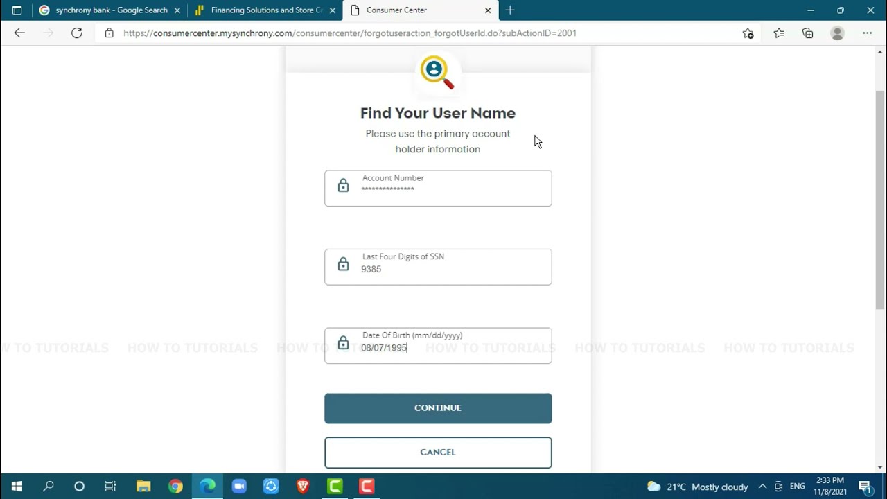 How To Recover Synchrony Bank Online Banking Account Password ...