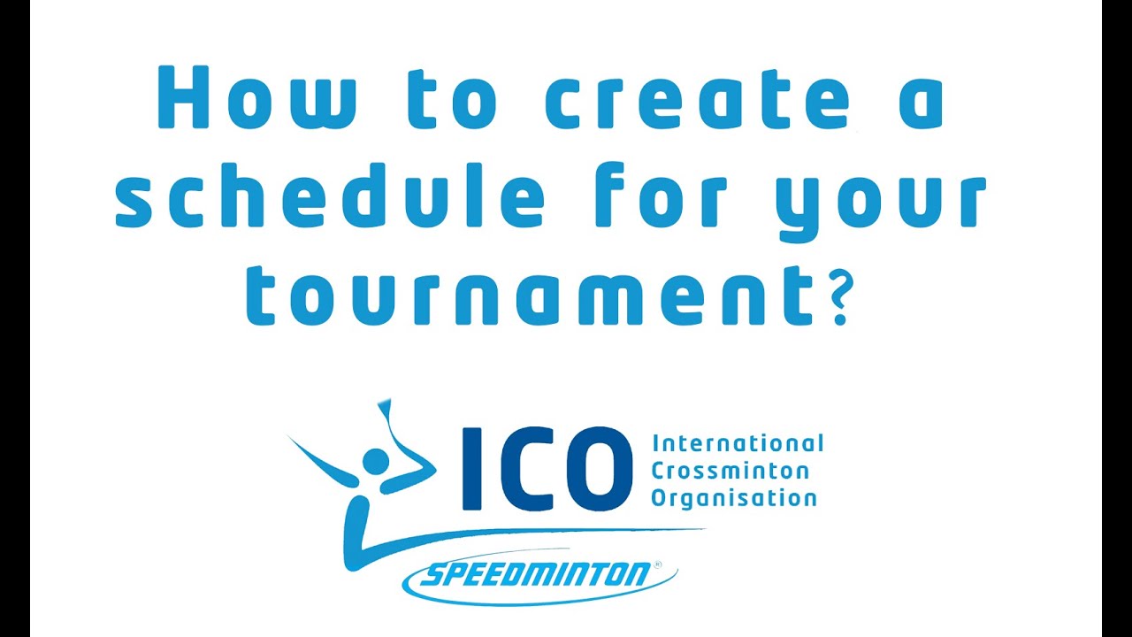 19 - How to create a schedule for your tournament - YouTube