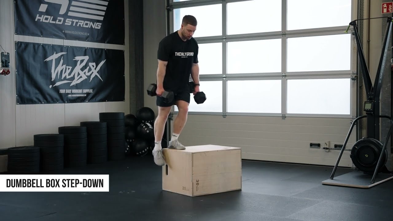 DUMBBELL BOX STEP-DOWN - YouTube