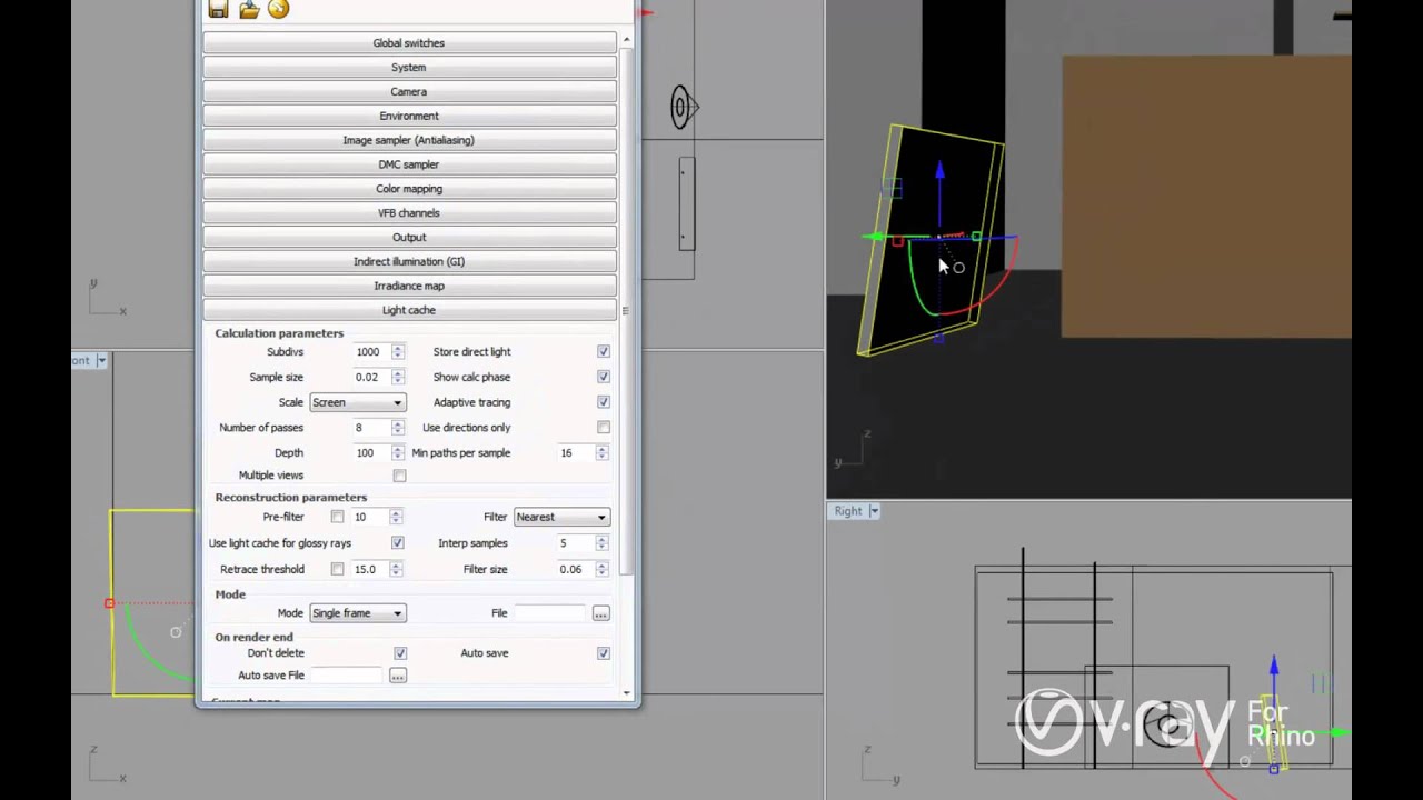 V-Ray for Rhino - Light Cache Retrace Threshold - YouTube