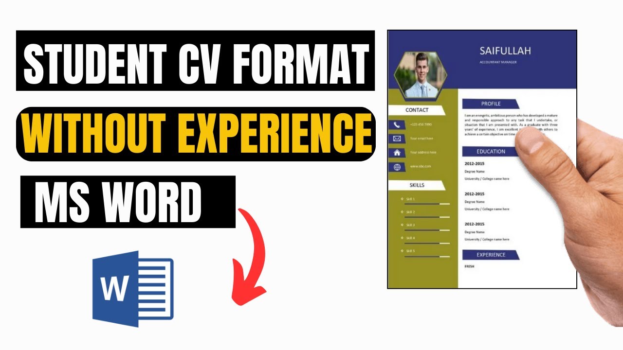 How to Make a CV for Student without Experience | Fresher CV without ...