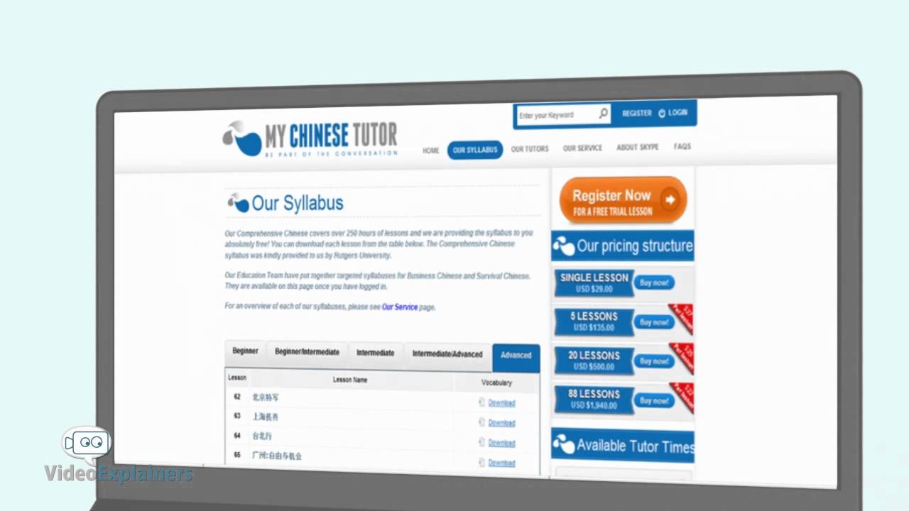 Video Explainer For MY CHINESE TUTOR -Online Learning Platform - YouTube
