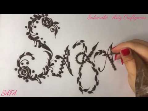 Beautiful SAFA Name With Henna/Mehendi - YouTube