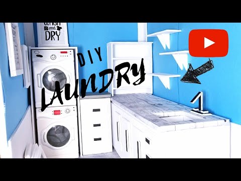 DIY doll laundry room| Barbie laundry| american girl doll laundry room ...