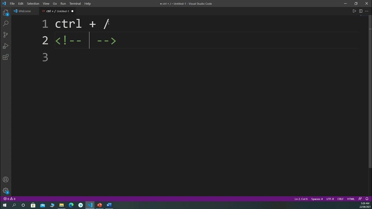 Visual Studio Code Tips Ccomments shortcut key - YouTube