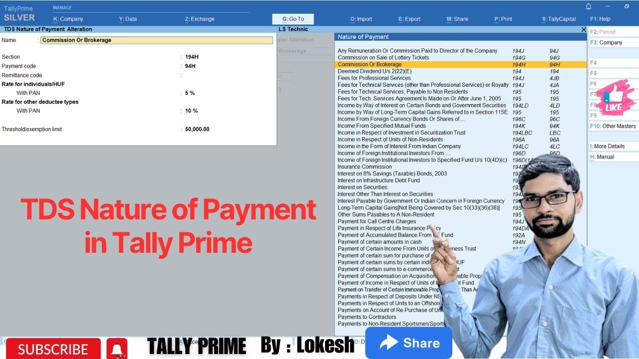 TDS NATURE OF PAYMENT II TDS ENTRY II HOW TO CREATE TDS NATURE OF ...