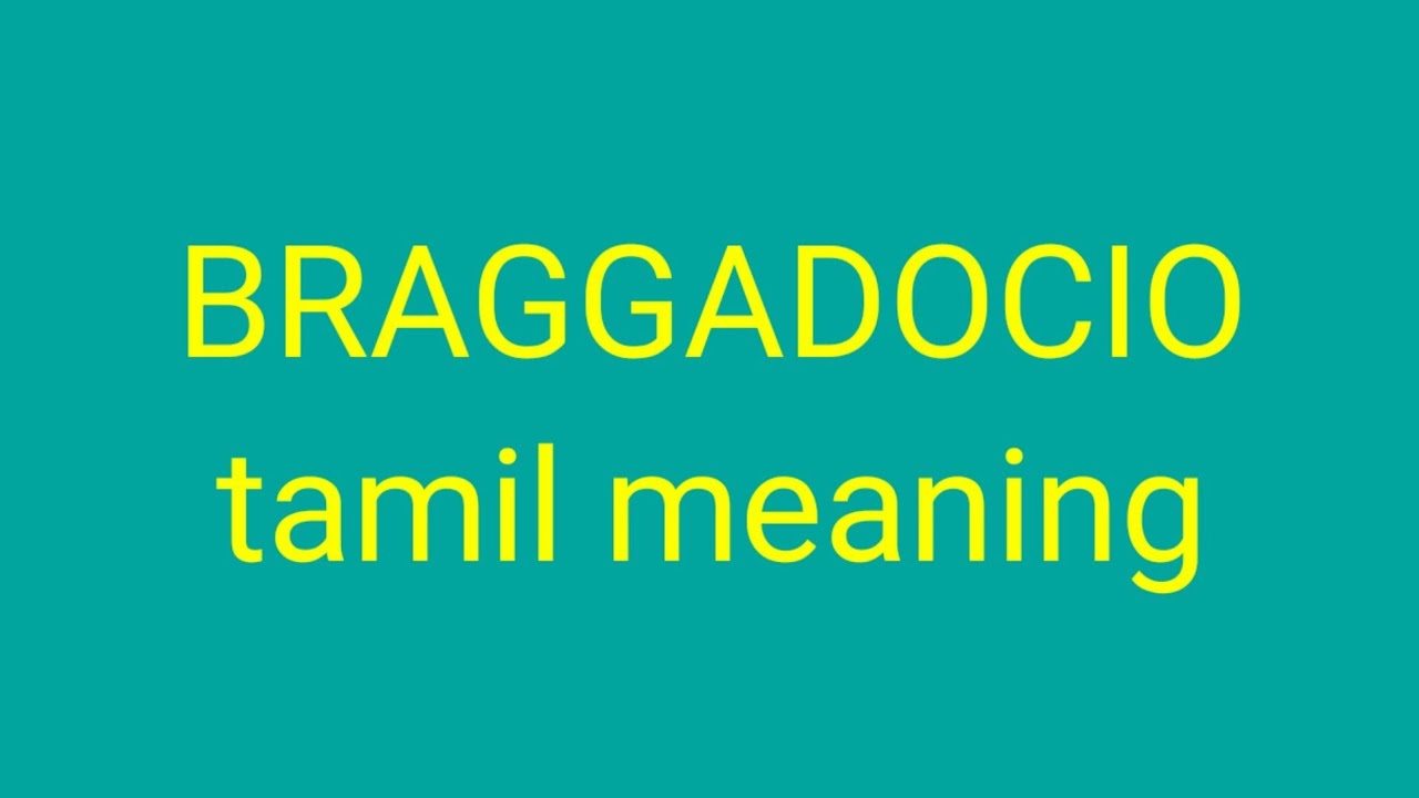 BRAGGADOCIO tamil meaning/sasikumar - YouTube
