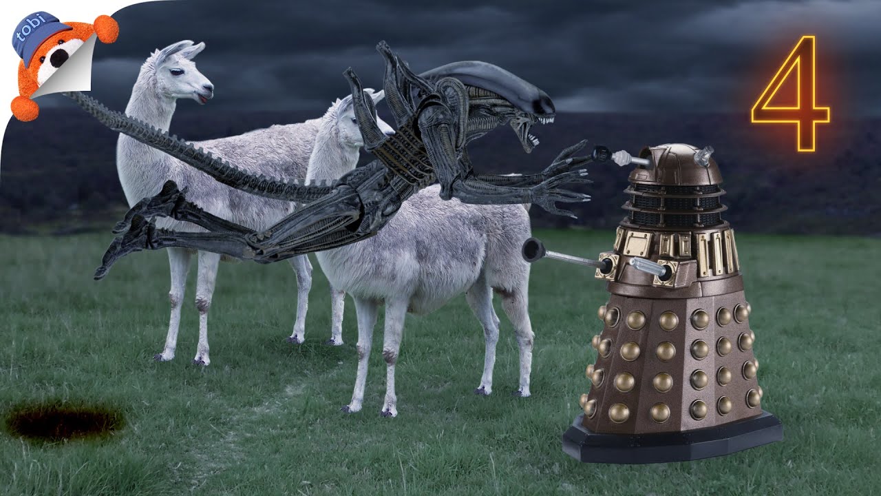 Alien vs Dalek ...y llamas | Llamas del Tiempo 4 | TobiAnimados - YouTube