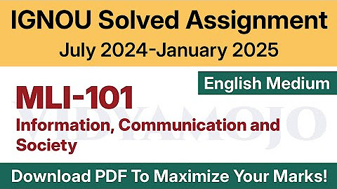 IGNOU MLIS Solved Assignment 2024-25 PDF Download - YouTube