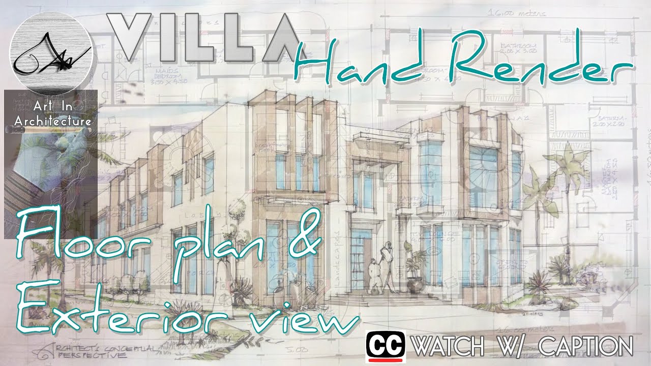 HAND DRAWN PERSPECTIVE & FLOOR PLAN CONTEMPORARY HOUSE - YouTube