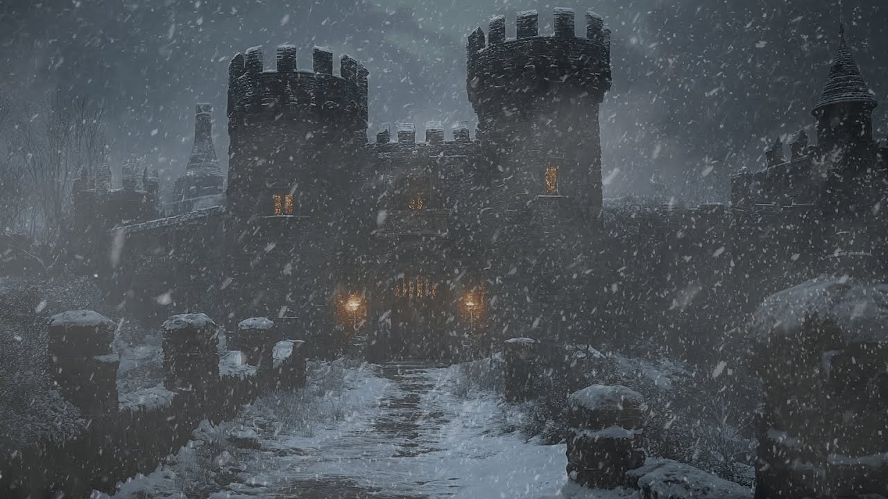 The Frozen Night Comes Alive With Blizzard Winds Sweeping Through A ...